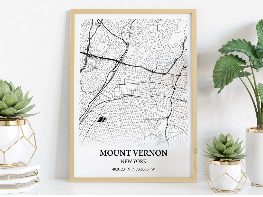 Mount Vernon New York City Map Poster Print Canvas , Mount Vernon City ...