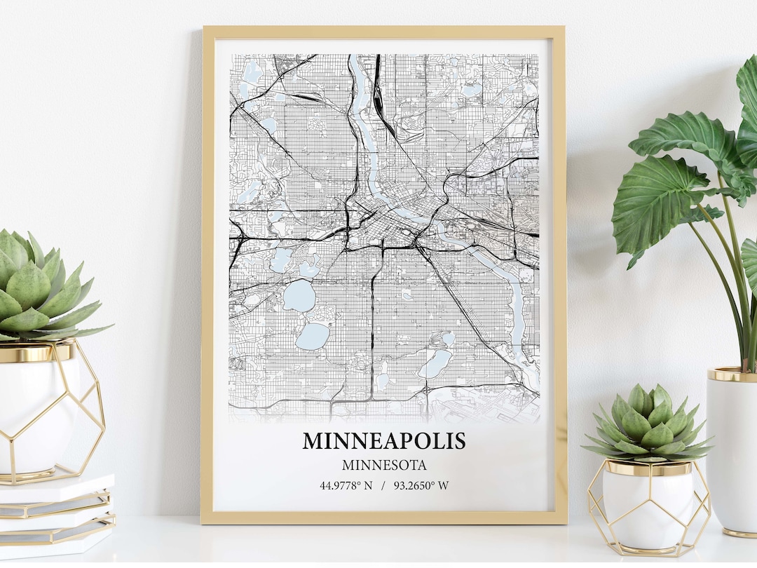 Minneapolis Minnesota City Map Poster Print Canvas , Minneapolis City ...