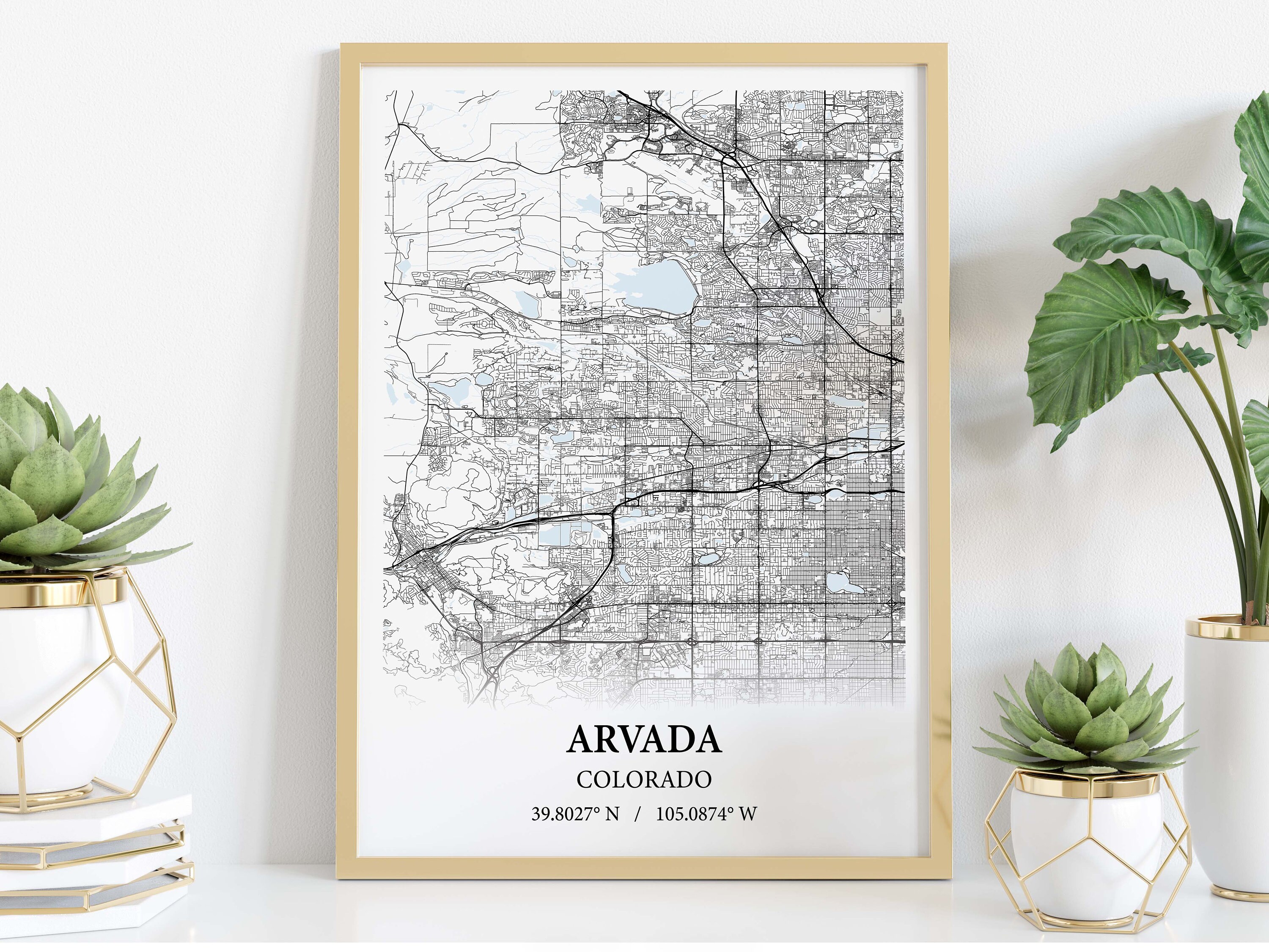 Arvada Colorado City Map Poster Print Canvas , Arvada City Road Map ...