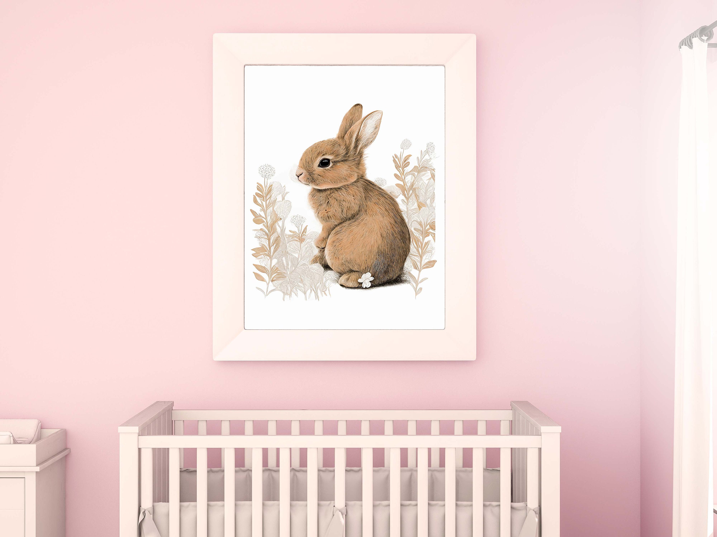 Rabbit Baby Poster Print Nursery Baby Rabbit Wall Art Print - Etsy