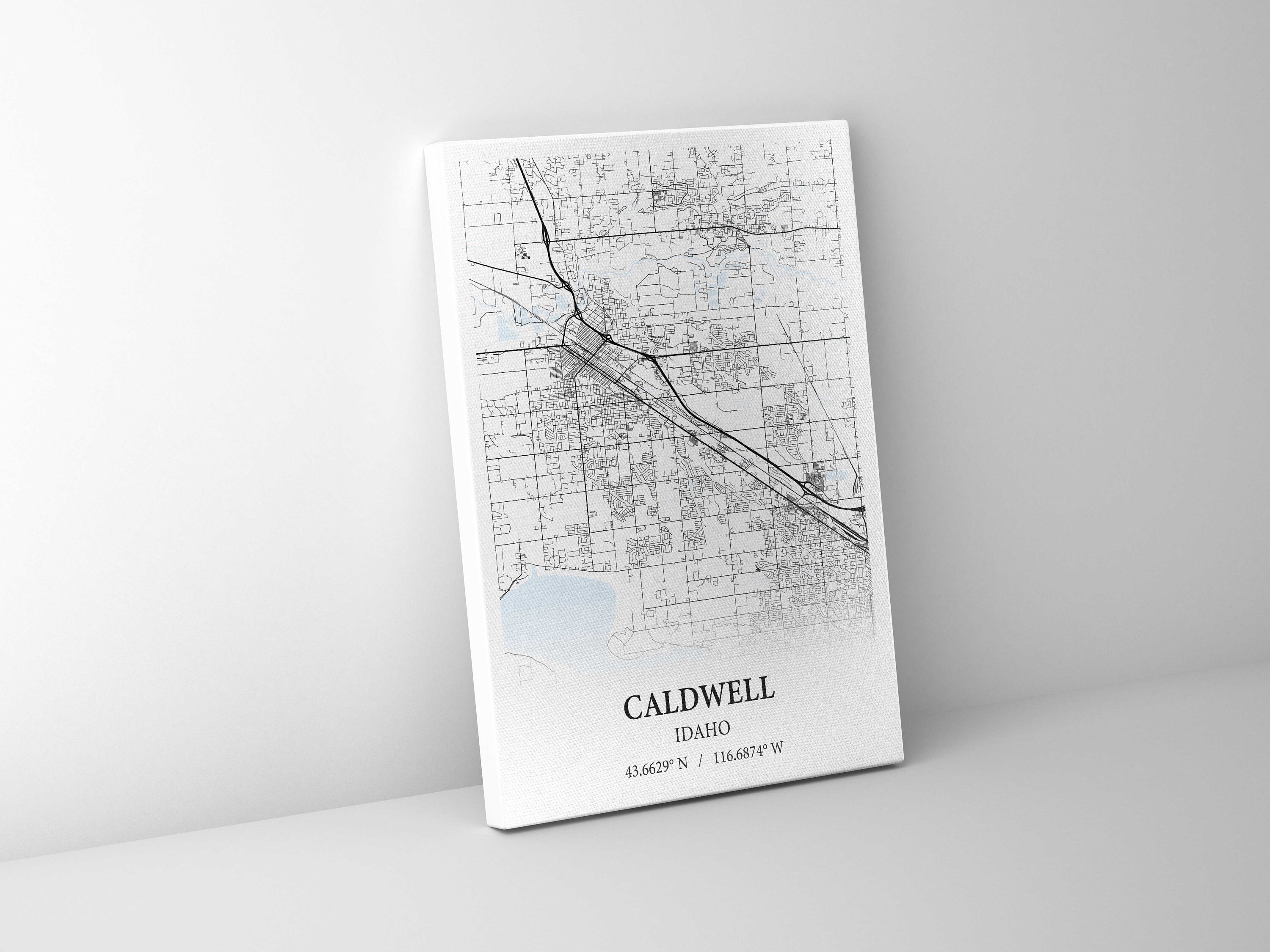 Caldwell City Map Poster Print Canvas Caldwell Idaho City Map Poster ...