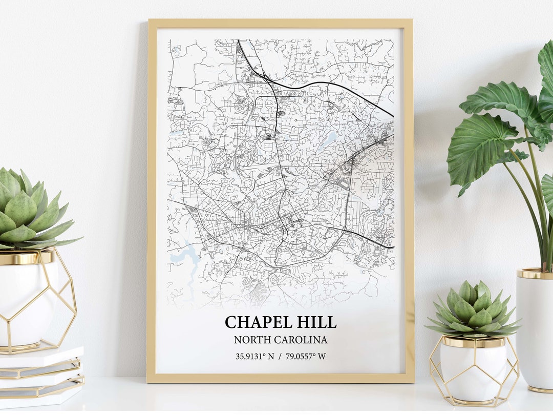 Chapel Hill North Carolina City Map Poster Print Canvas , Chapel Hill City Map Poster Canvas ...