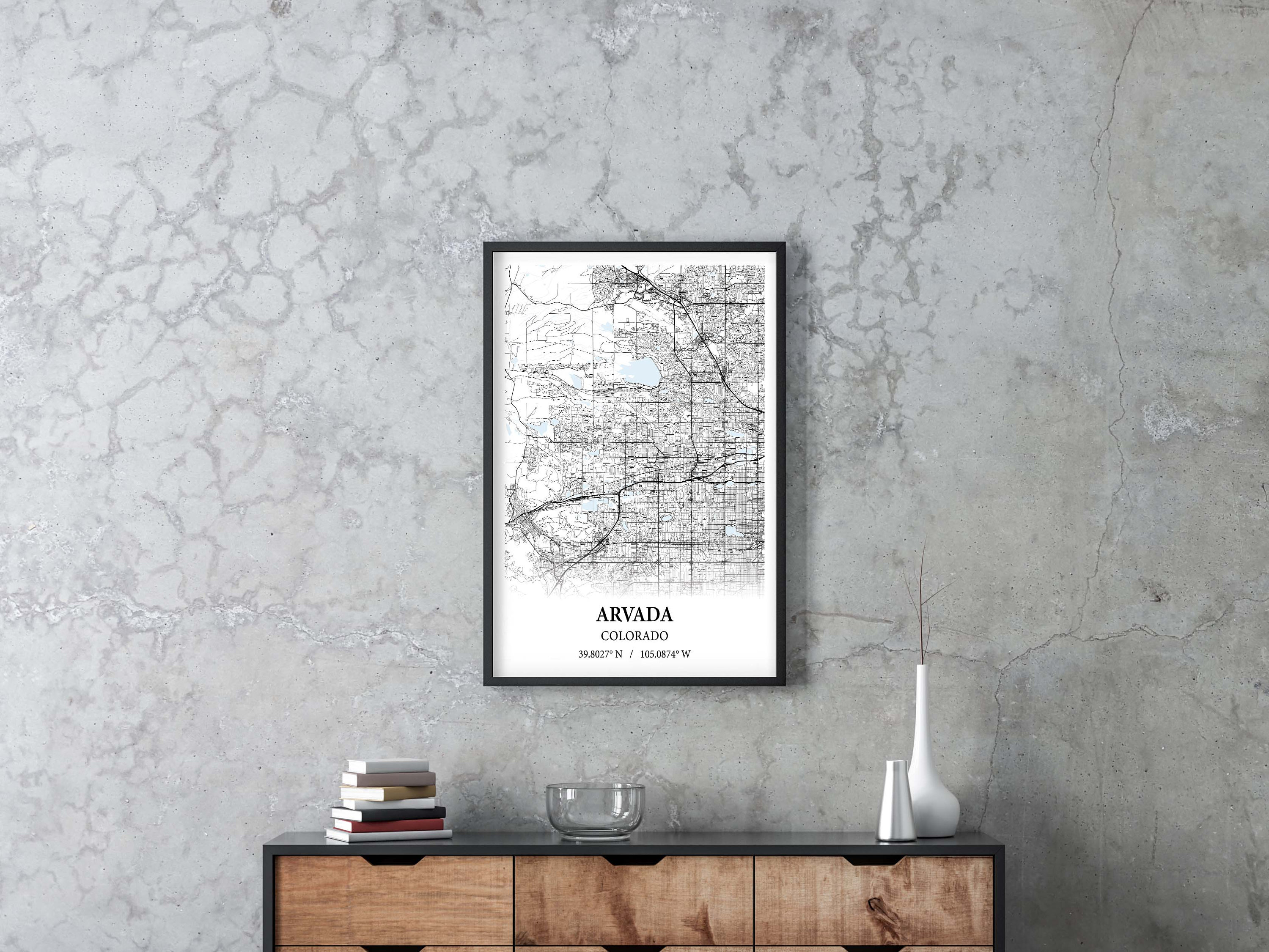 Arvada Colorado City Map Poster Print Canvas , Arvada City Road Map ...