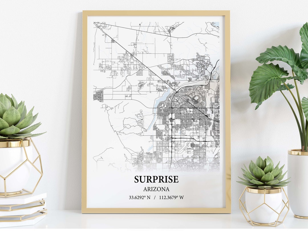 Surprise Arizona City Map Poster Print Canvas , Surprise City Road Map ...