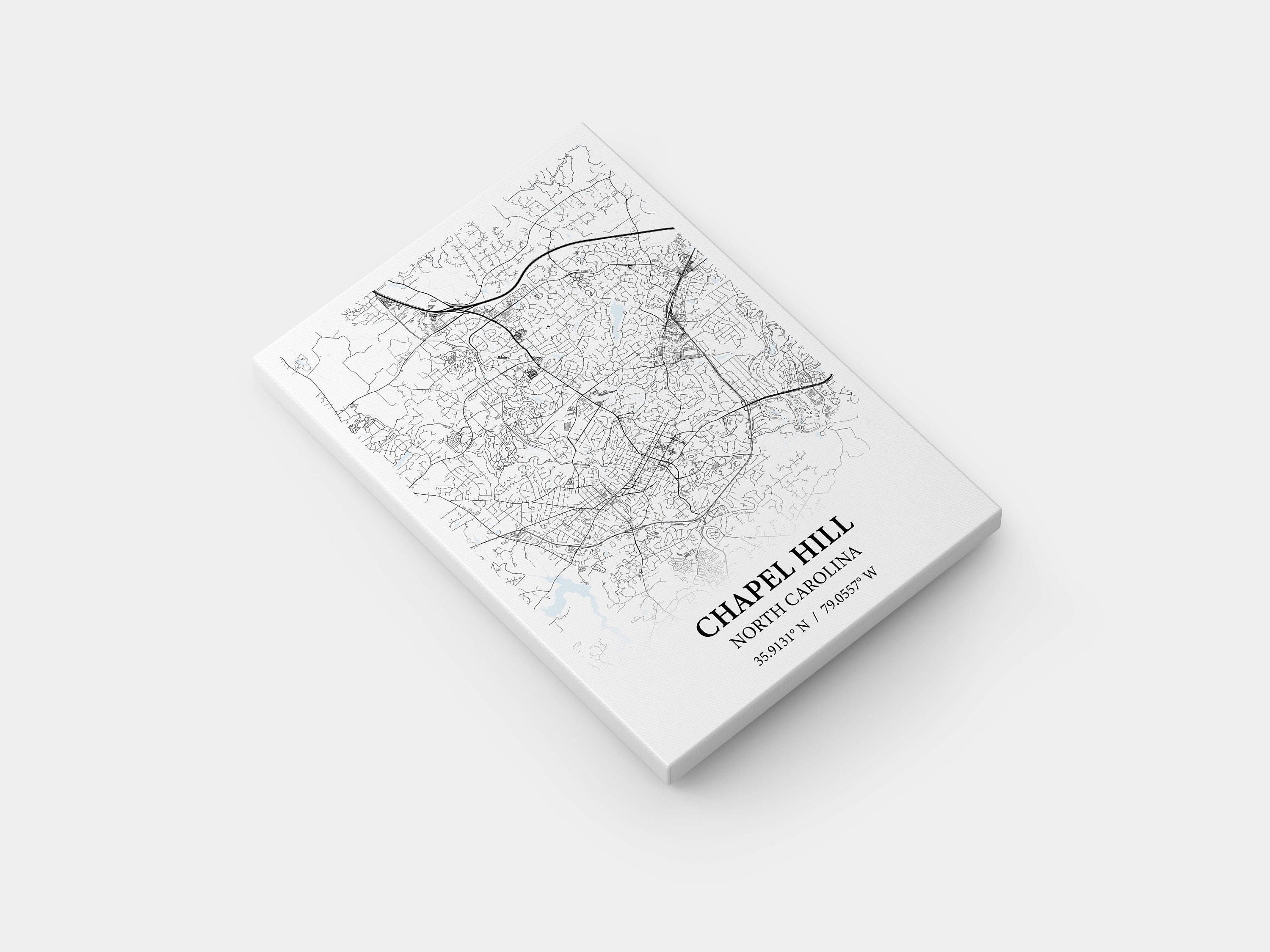 Chapel Hill North Carolina City Map Poster Print Canvas , Chapel Hill ...