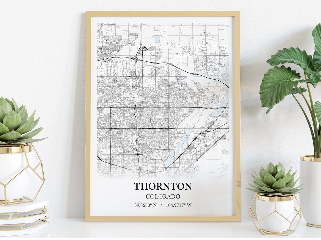 Thornton Colorado City Map Poster Print Canvas , Thornton City Road Map ...