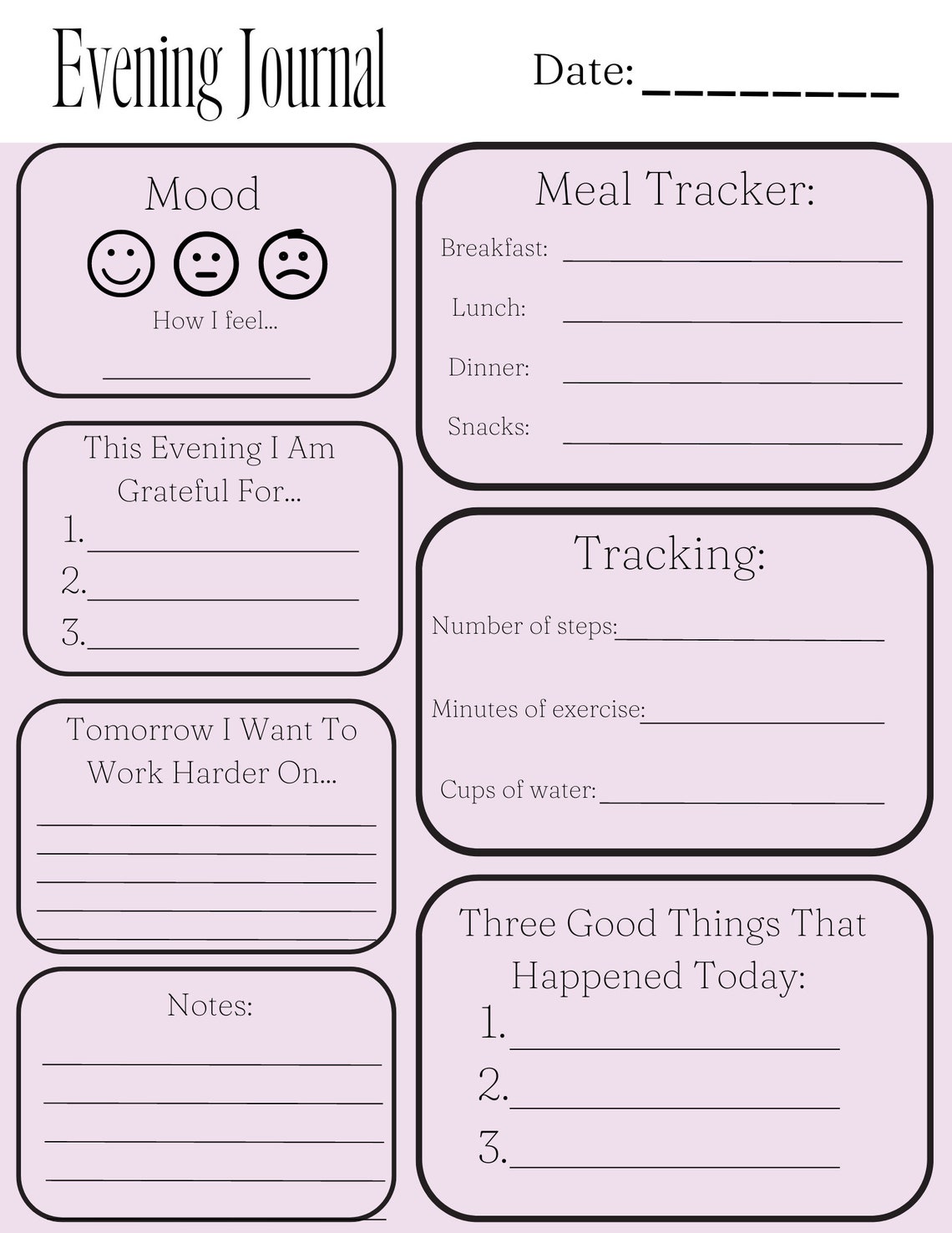 Daily Check-in Journal - Etsy