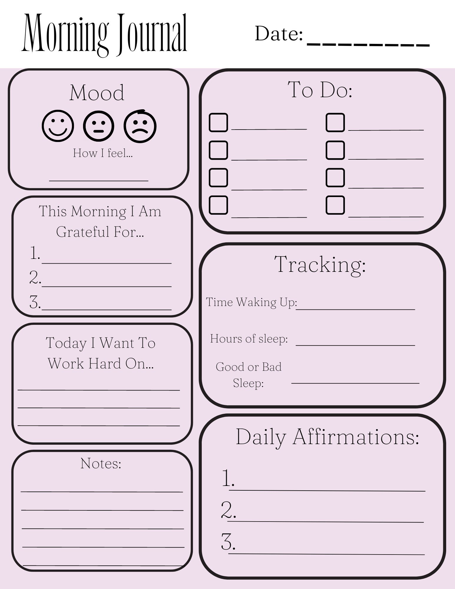 Daily Check-in Journal - Etsy