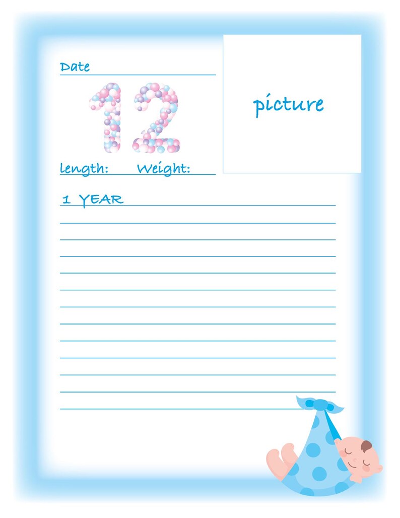 Baby Boy’s First Memory Book, Printable Baby Memories Book, Baby ...