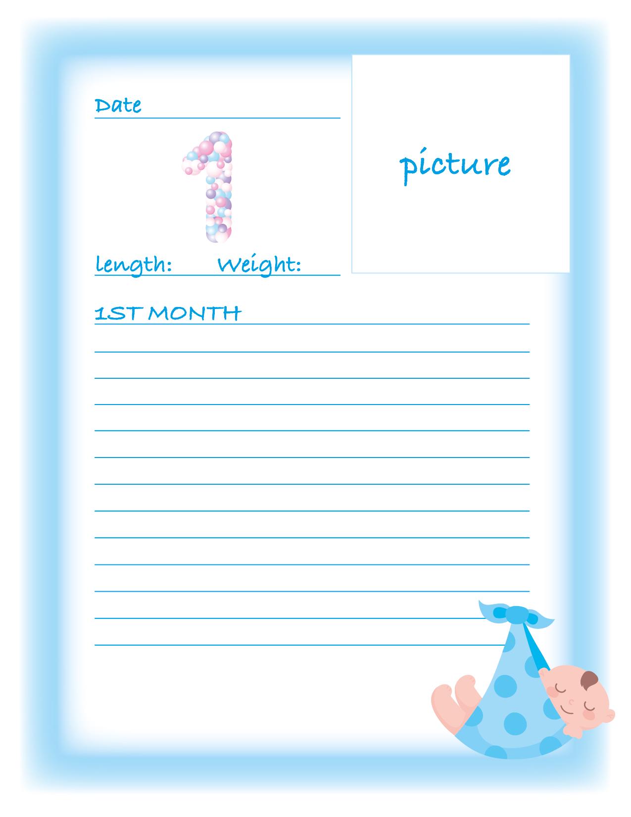 Baby Boy’s First Memory Book, Printable Baby Memories Book, Baby ...