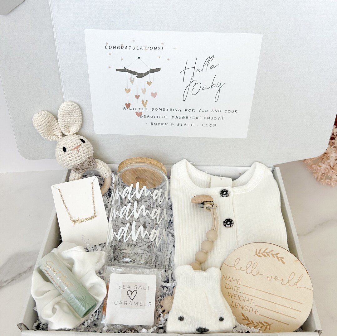 Gender Neutral Baby and Mama Deluxe Gift Box, New Mom Gift Box ...
