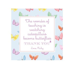 Watercolor Teacher Appreciation Tag | Teacher Butterfly Quote ...