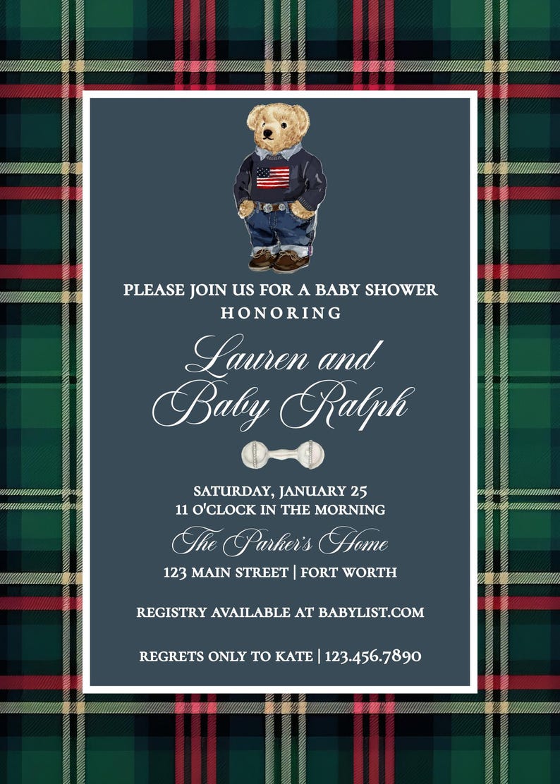Watercolor Vintage Ralph Lauren Baby Shower | Vintage Polo Baby Shower ...