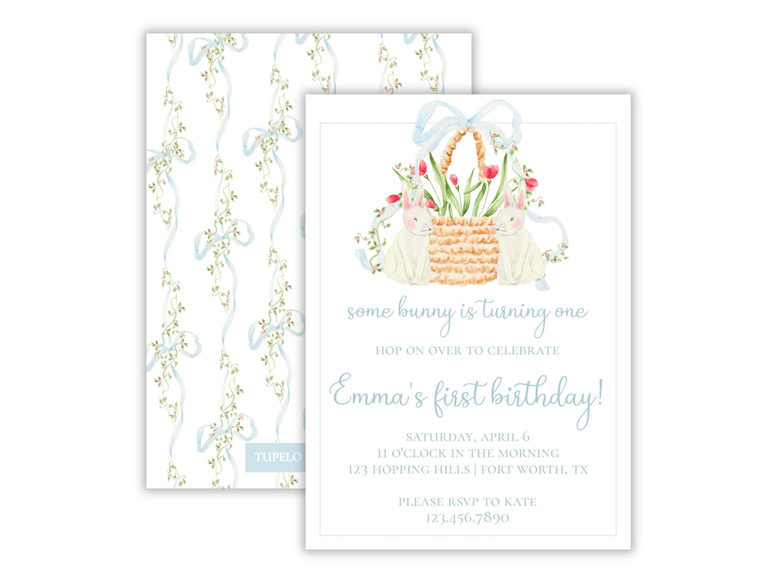 Watercolor Some Bunny Birthday Party Invitation | Some Bunny is One ...