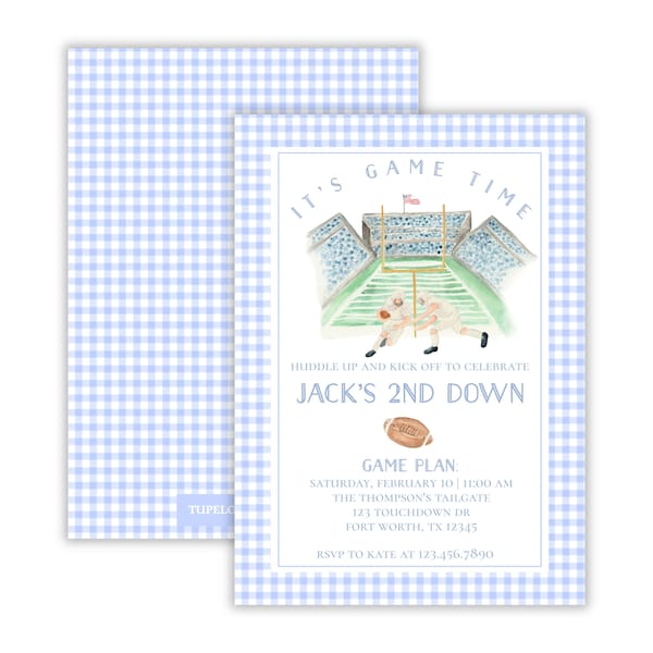Watercolor Football Party Invitation - Etsy
