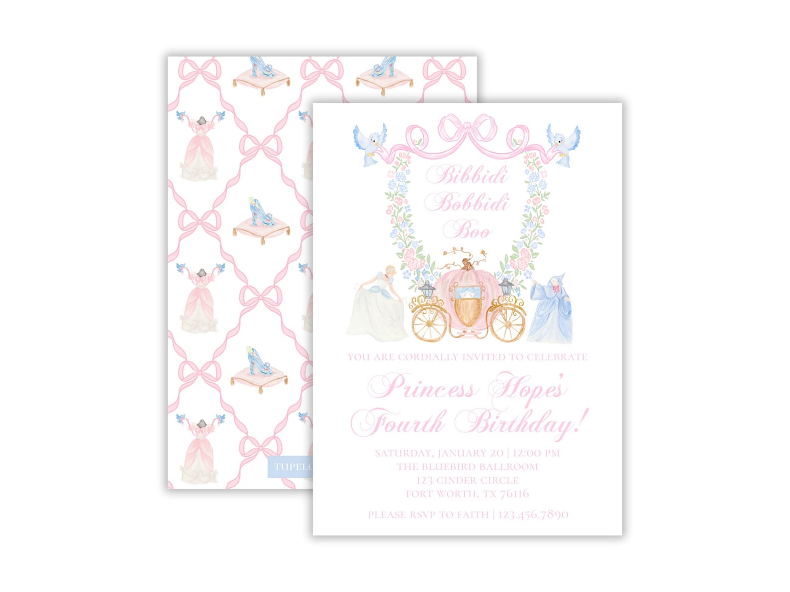 Watercolor Cinderella Birthday Invitation | Classic Princess Party ...