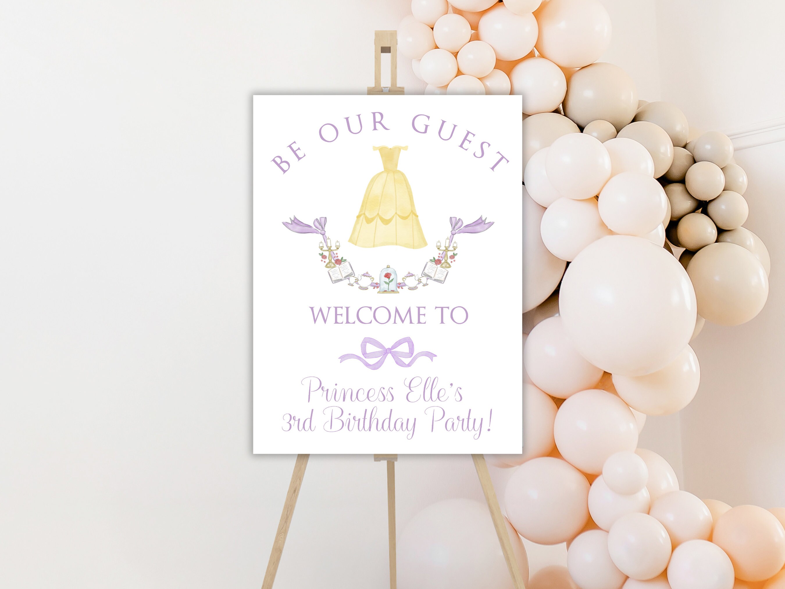 Preppy Girl's Beauty and the Beast Welcome Sign | Be Our Guest Sign ...