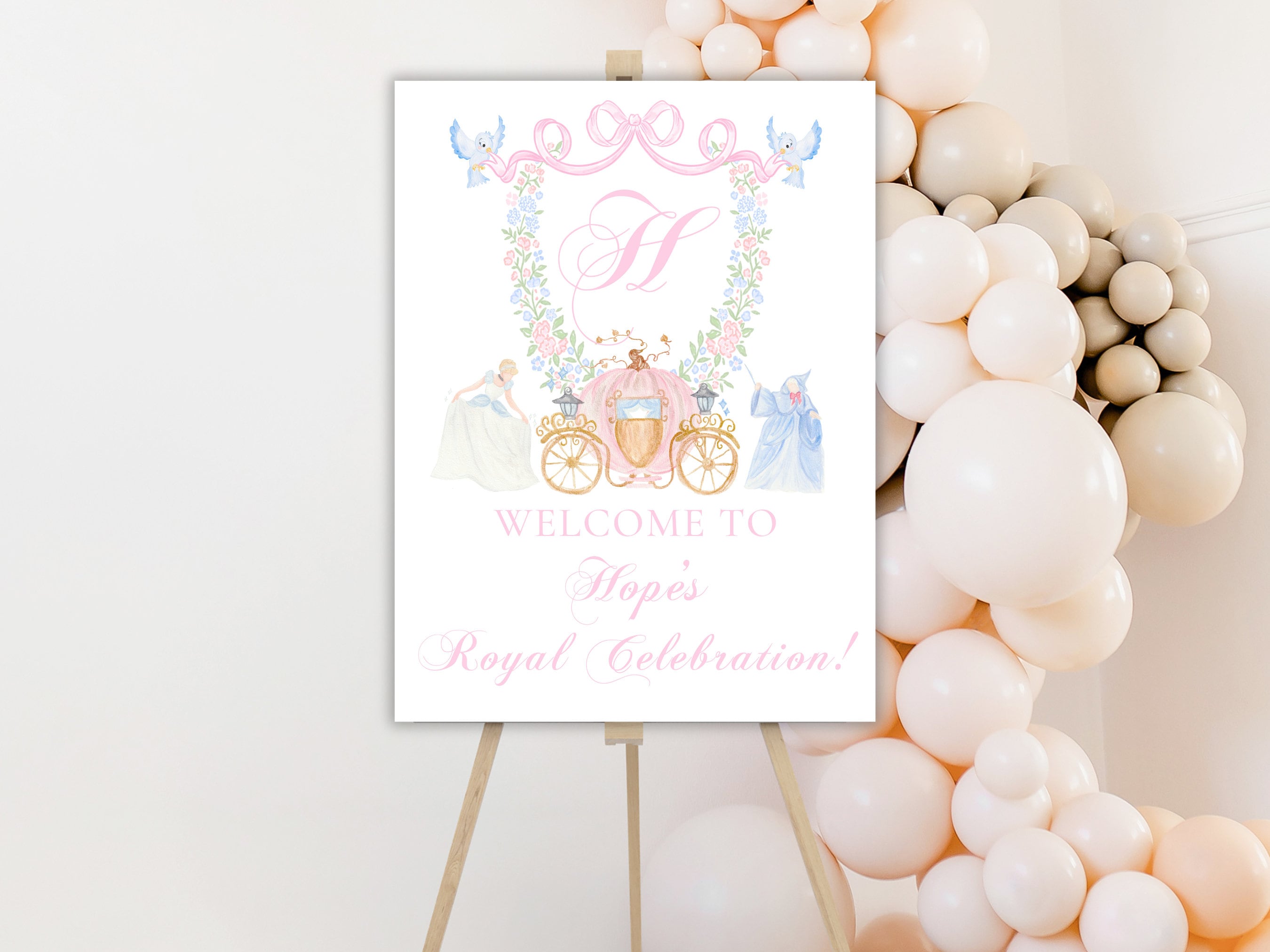 Watercolor Cinderella Party Welcome Sign Classic Cinderella Welcome ...