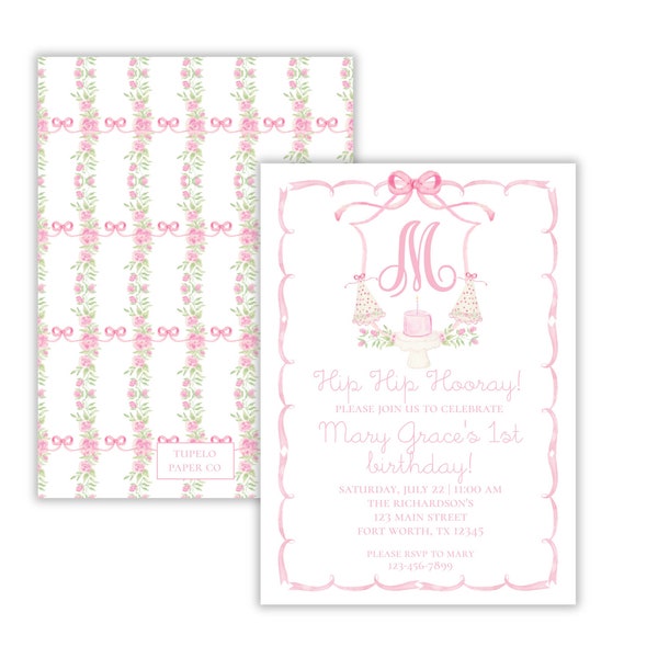 Preppy Invitation - Etsy