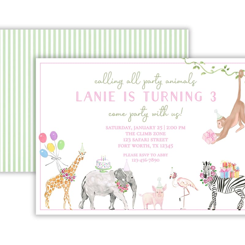 Party Animal Invite - Etsy