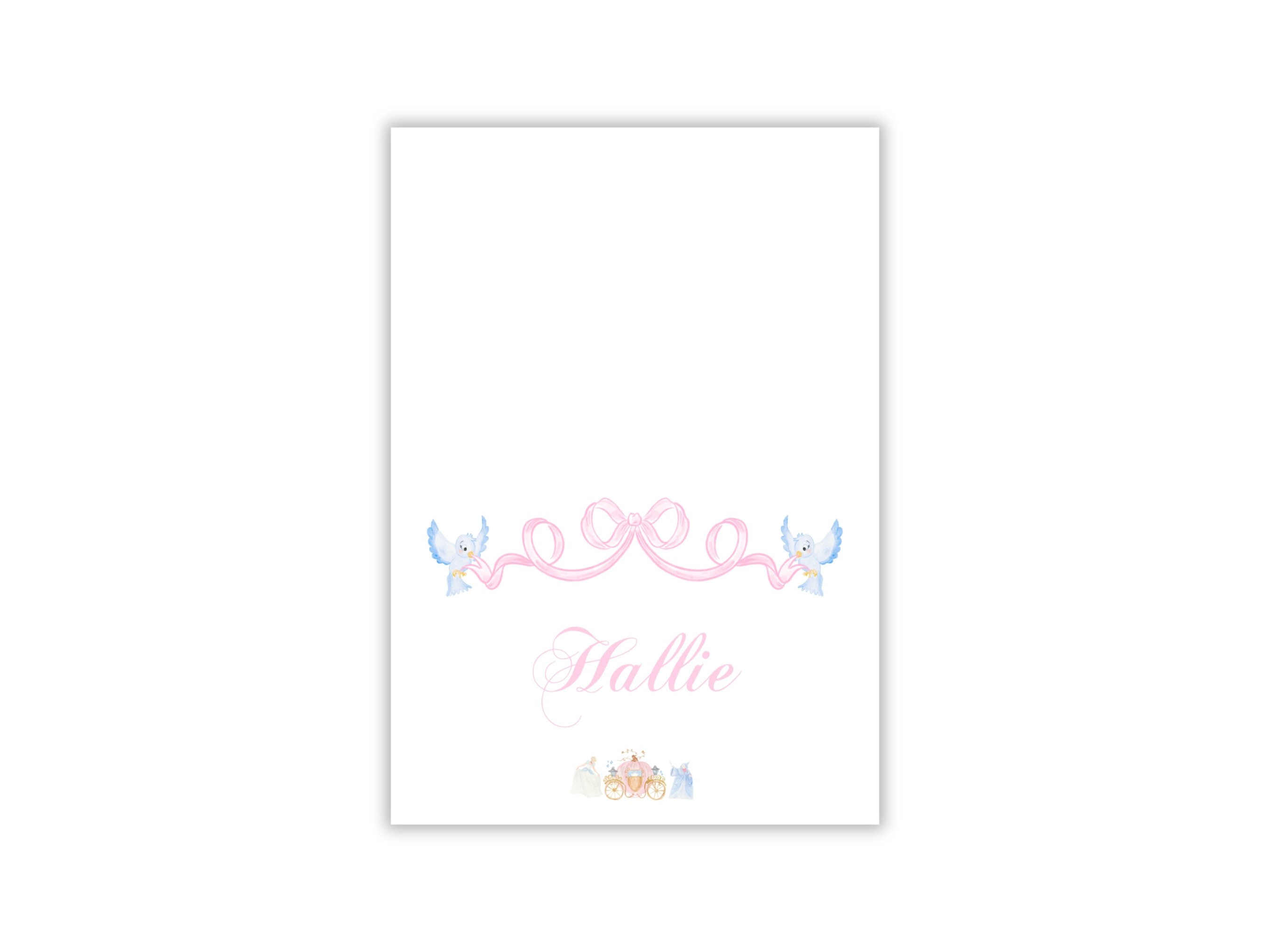 Watercolor Cinderella Tented Food Tents | Preppy Cinderella Name Tent ...