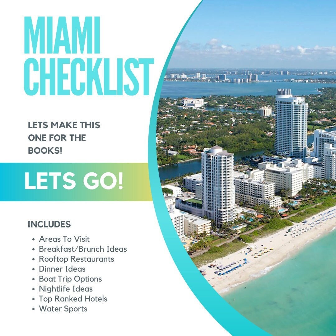 Digital Miami Travel Itinerary - Etsy