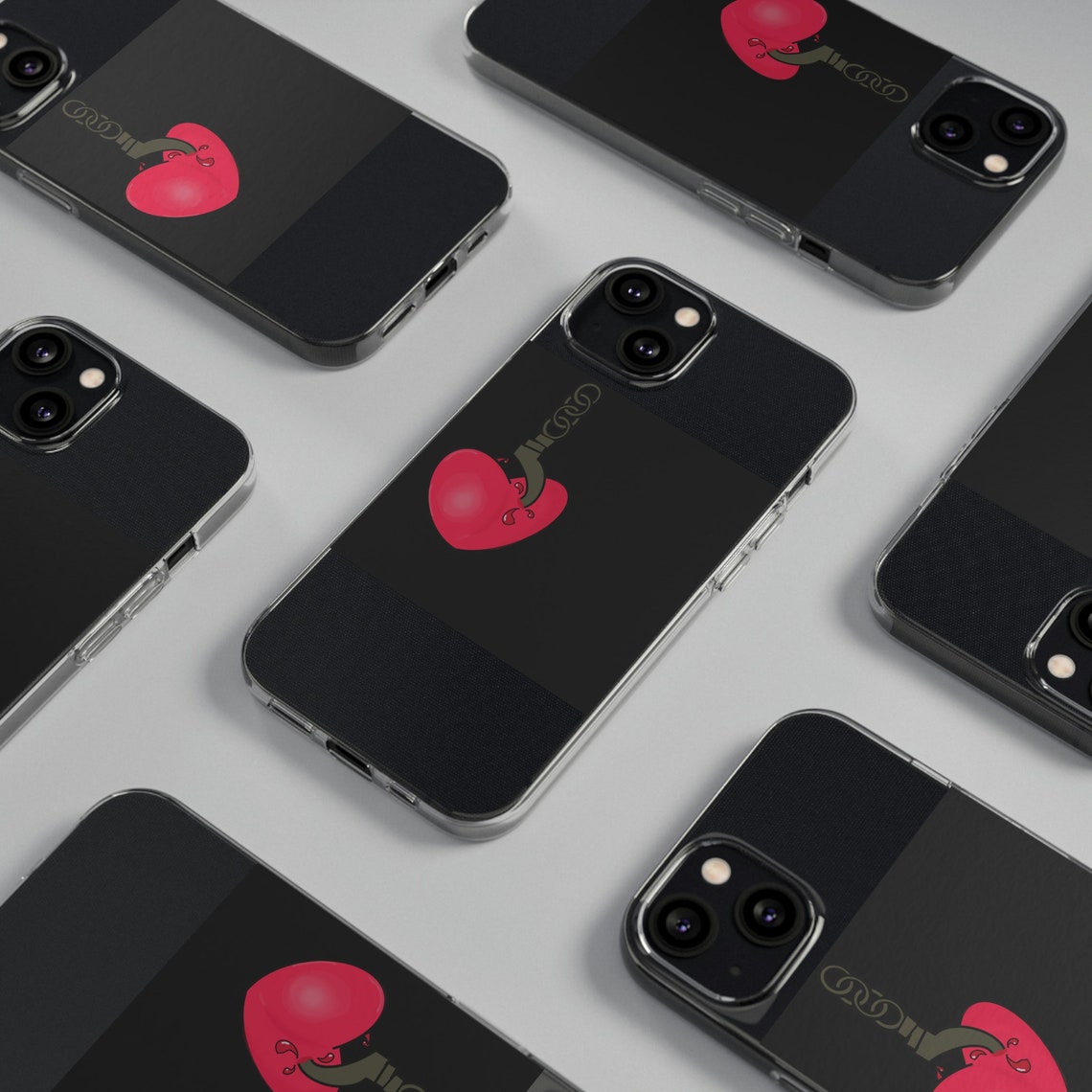 IPhone 13 Emo Chain Heart Phone Case - Etsy UK