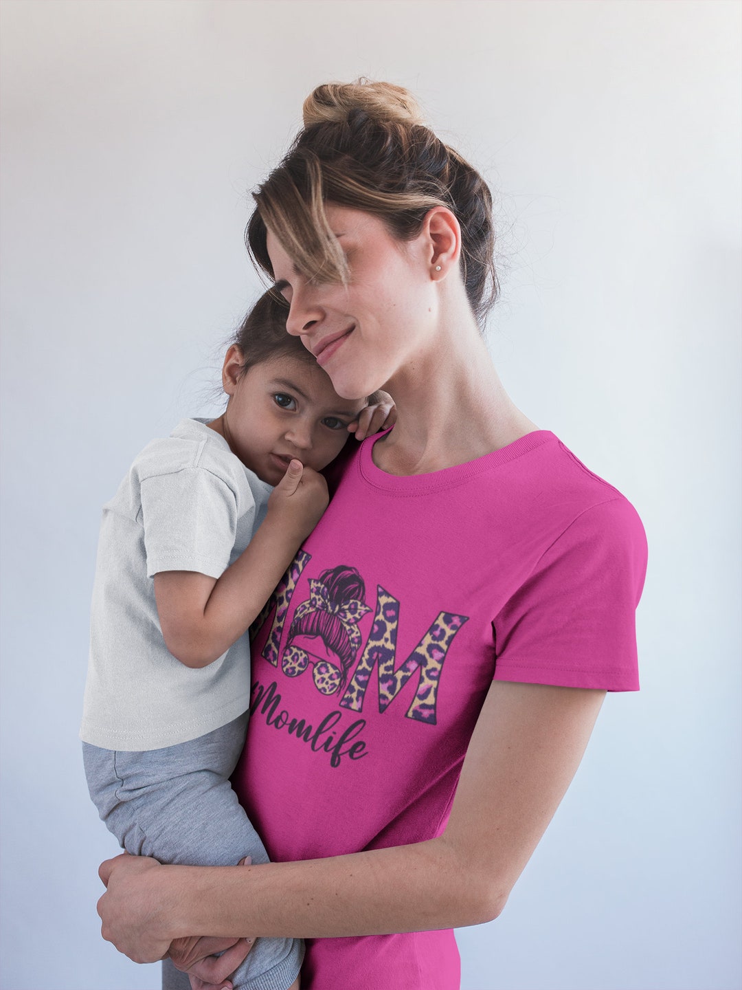 Mom Life Cheetah, Cheetah Print Mama, Messy Bun Mom Life, Mom Life ...