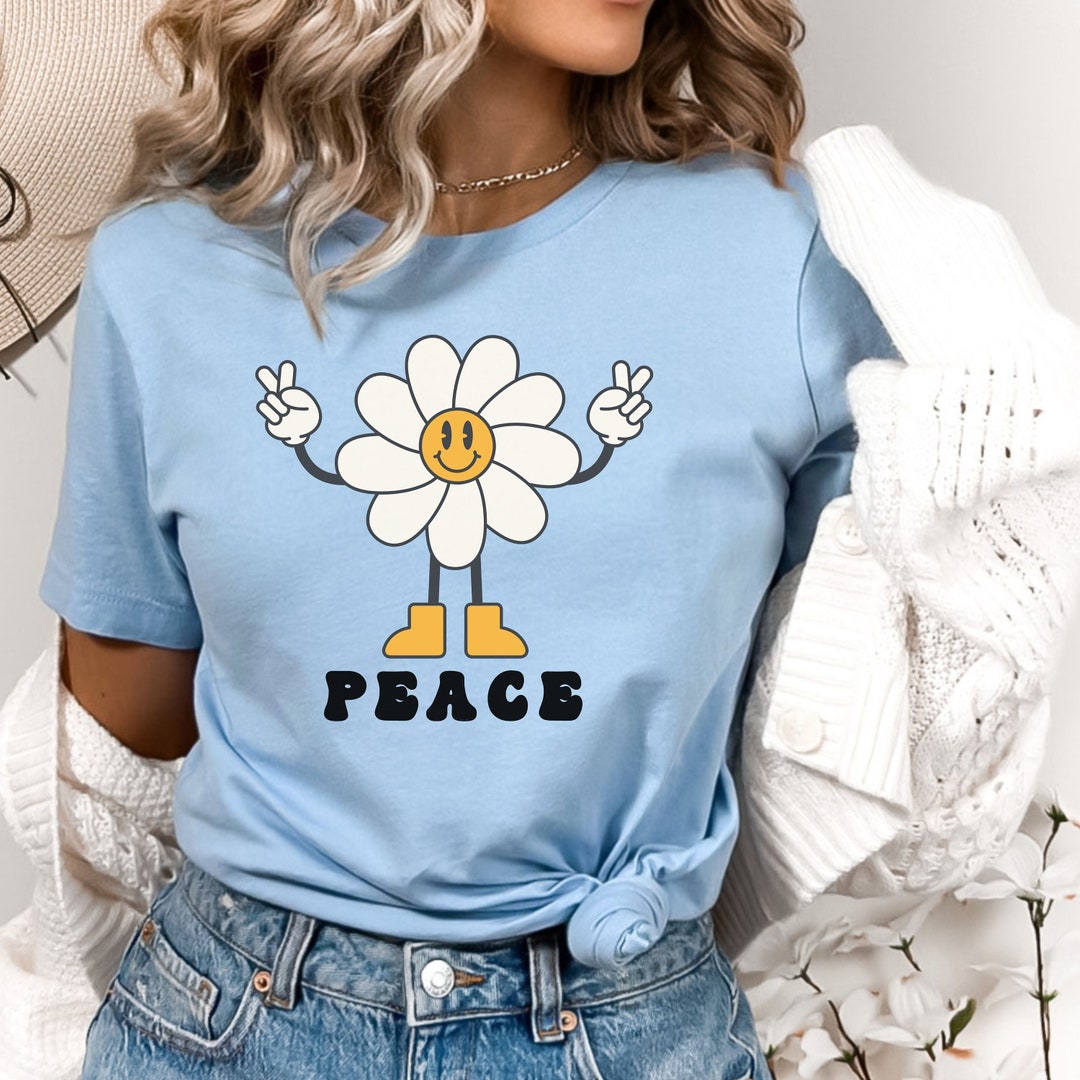 Peace Sign Shirt Peace Symbol T-shirt Floral Shirt Flower Shirt ...