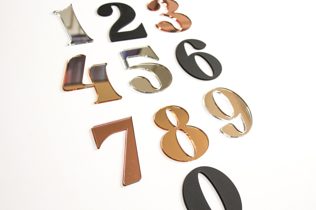 Mirror Acrylic Numbers and Letters | Gold, White, Black Wedding Acrylic ...