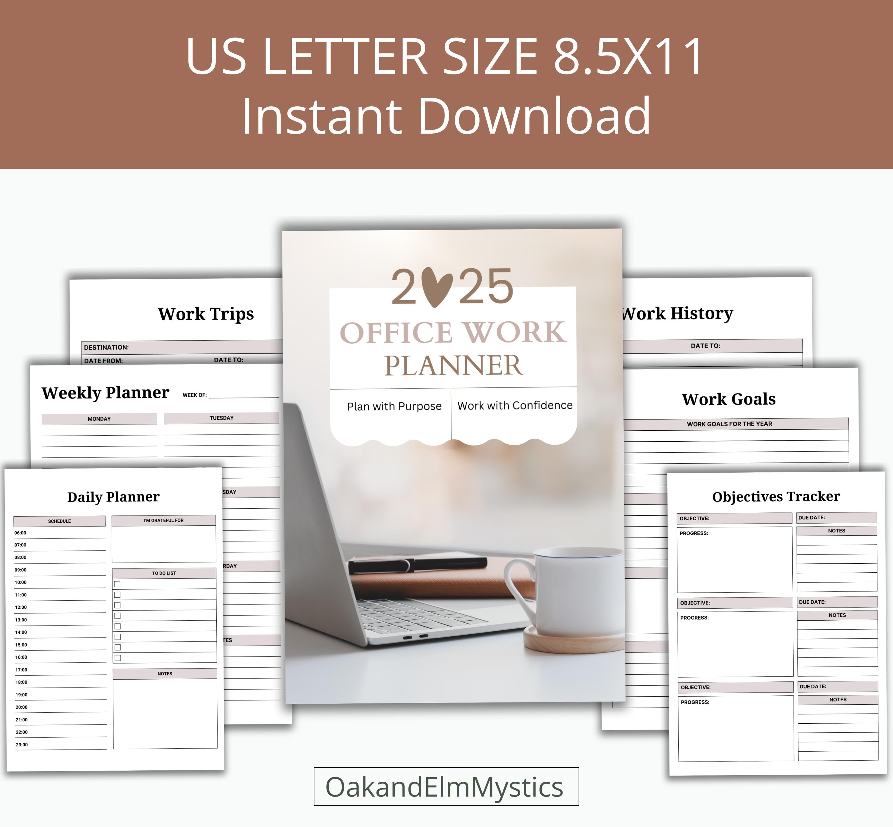 Printable Office Tasks Planner, Work Planner, Office Organizer, Work to ...