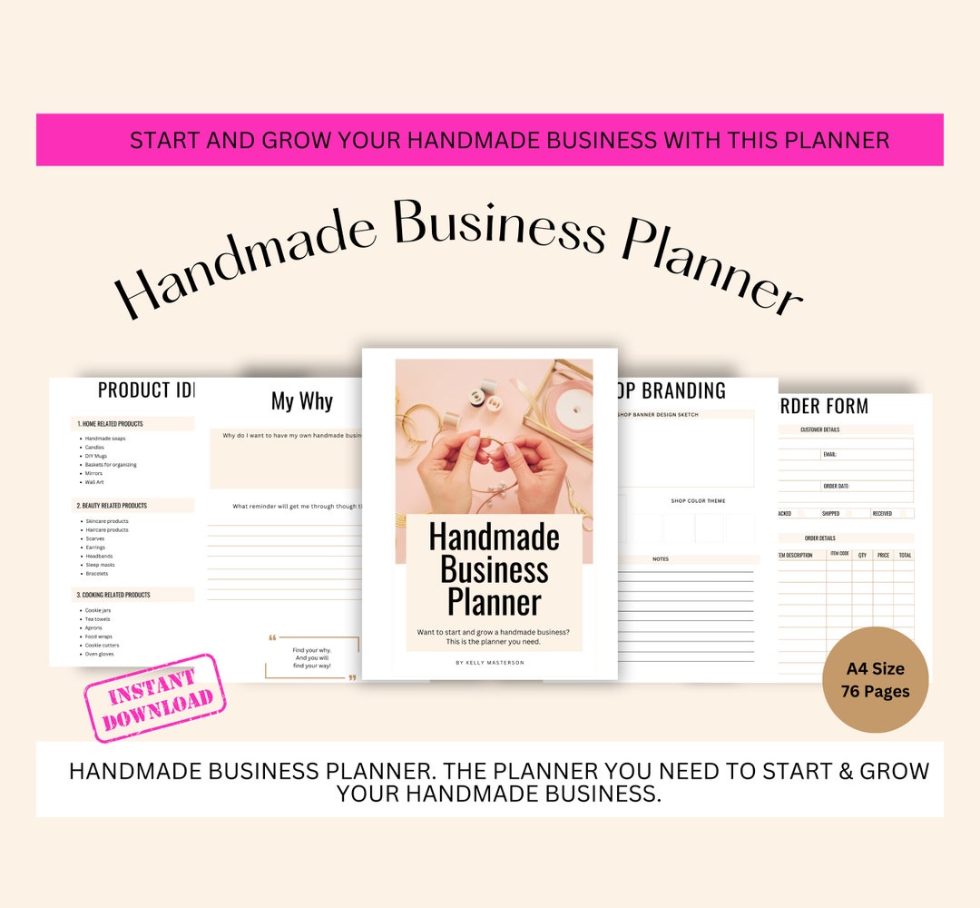 Handmade Business Planner. Printable Business Planner. Handmade Craft ...