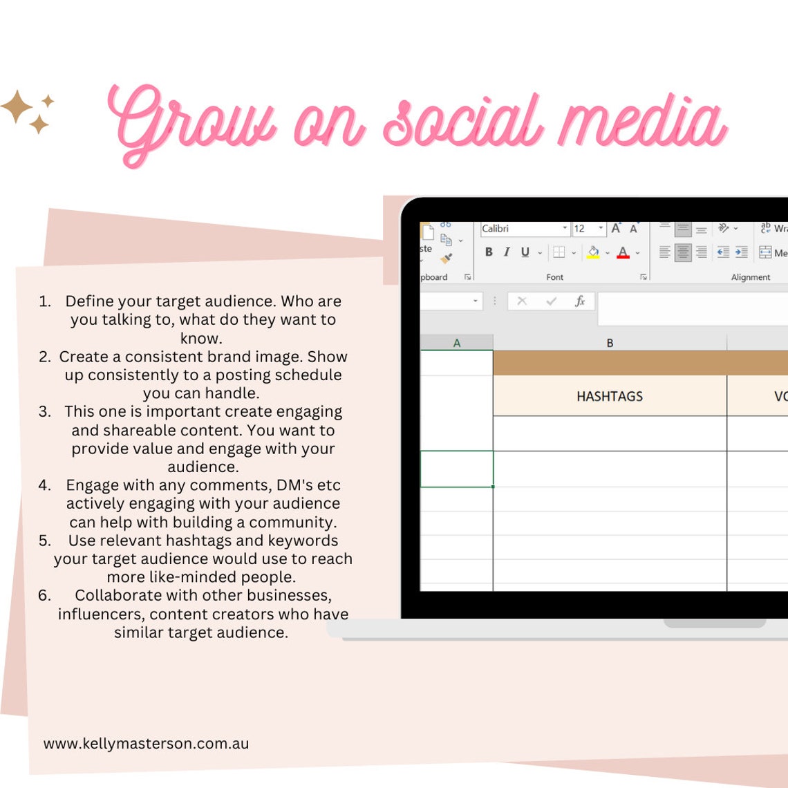 Content Planner | Excel Spreadsheet Content Planner | Social Media ...