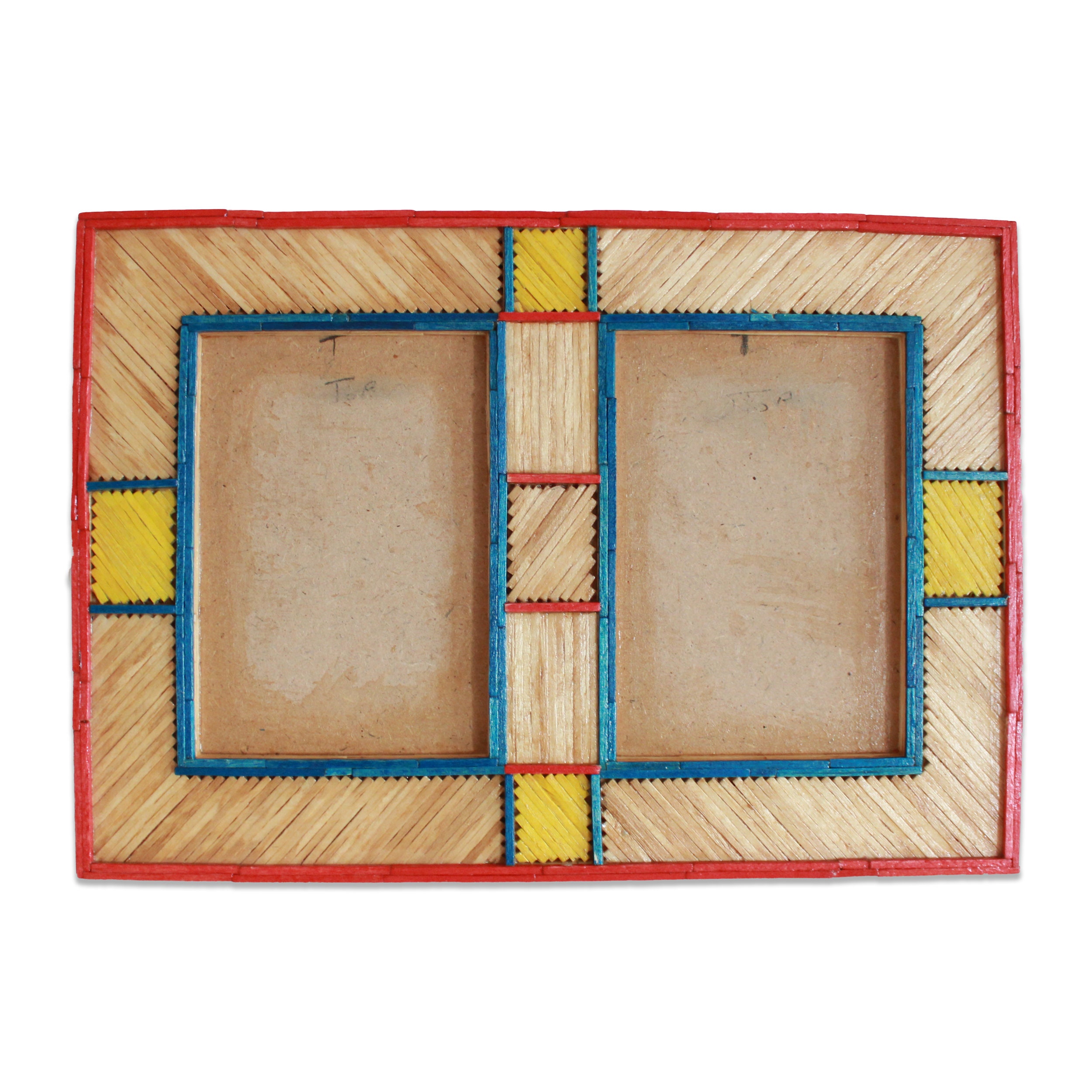 Vintage Matchstick Tramp Art Double Picture Frame Quirky - Etsy