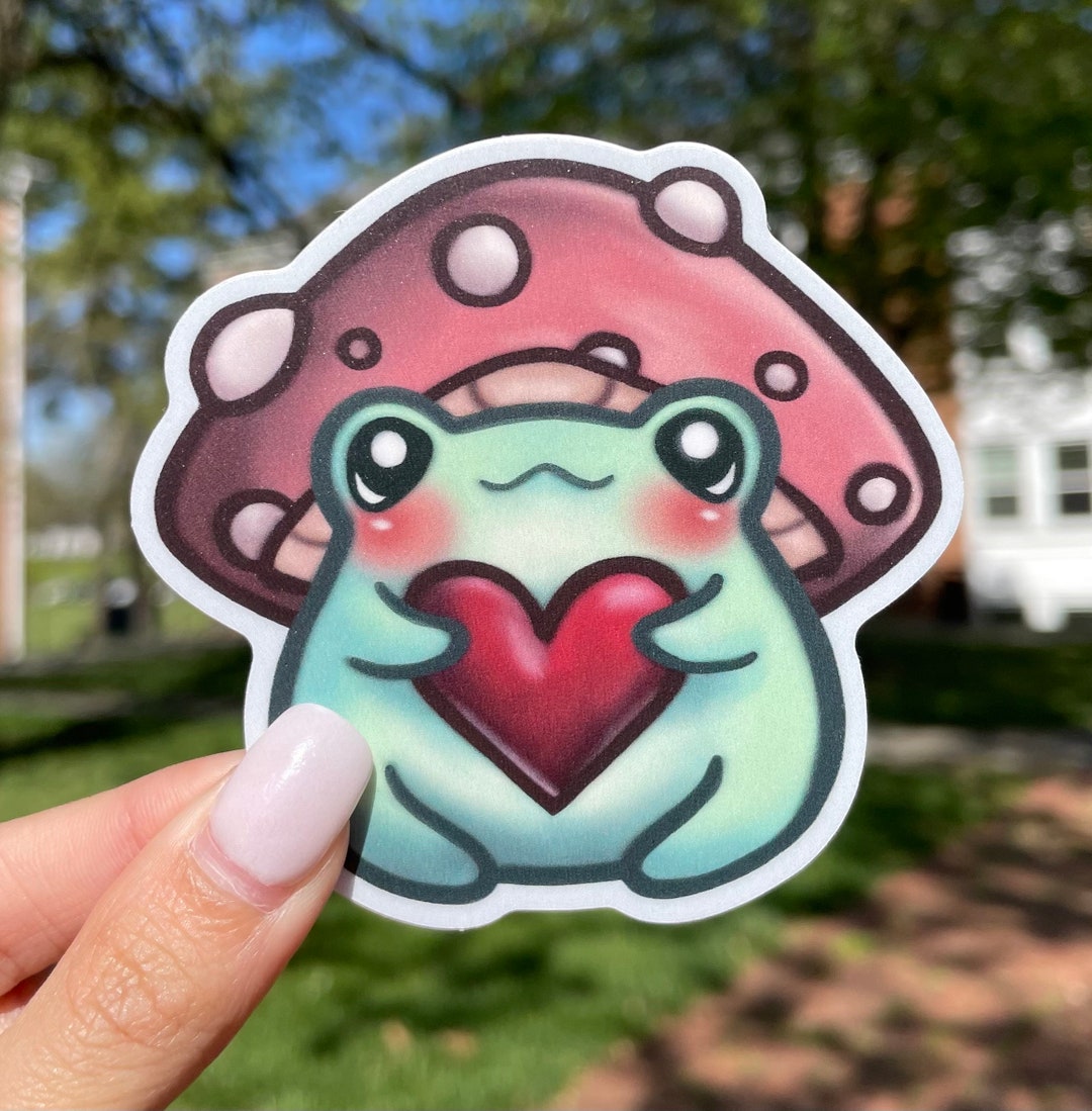 Frog Heart Sticker - Vinyl Sticker/laptop Decal/waterbottle Sticker ...