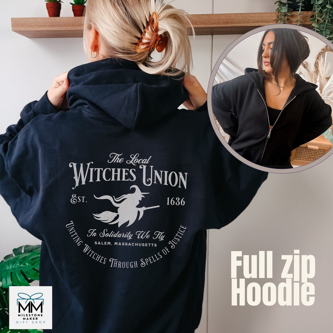 Salem Witches Union Halloween Zip Hoodie Women's - Etsy
