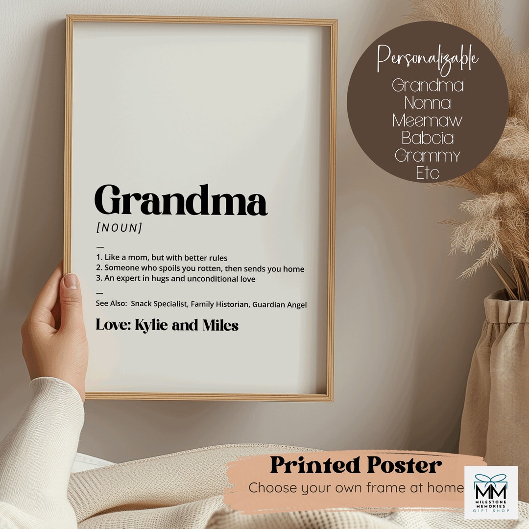 Personalized Grandma Definition Print, Nana Mothers Day Gift From Grand ...