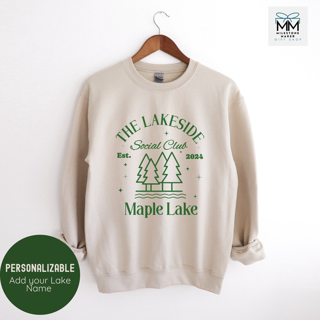 Lake Social Club Crewneck Sweatshirt, Personalized Lake House Sweater ...