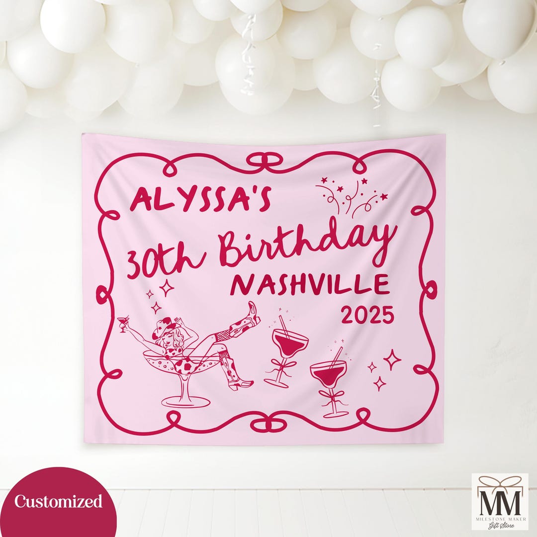 Custom Costal Cowgirl Birthday Banner, Nashville Birthday Party Decor ...