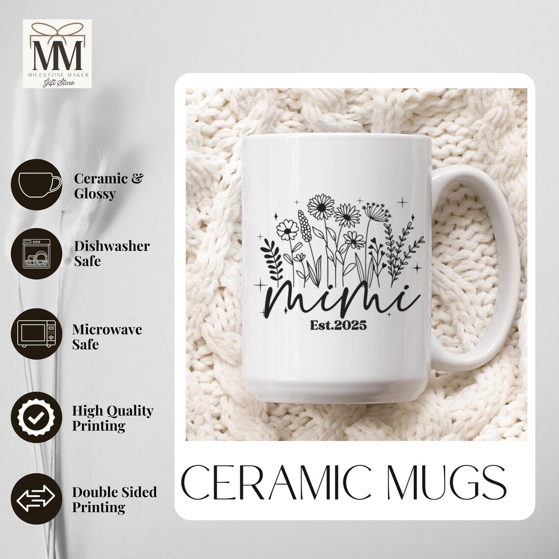 Wildflowers Mimi Mug, Mimi Est. 2025 Cup, Custom Gift for Mimi, New ...