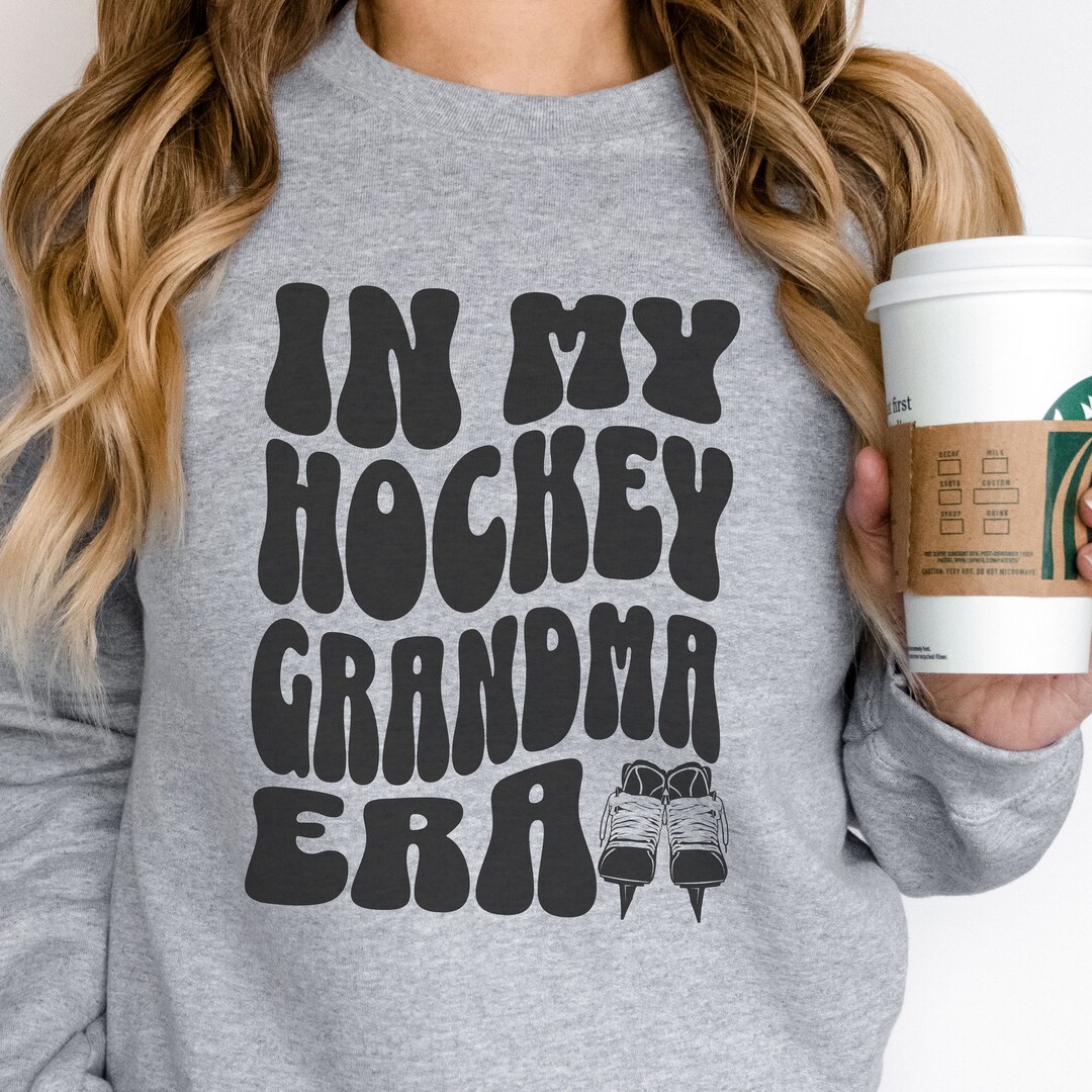 Hockey Grandma Sweatshirt, in My Hockey Grandma Era Retro Groovy ...