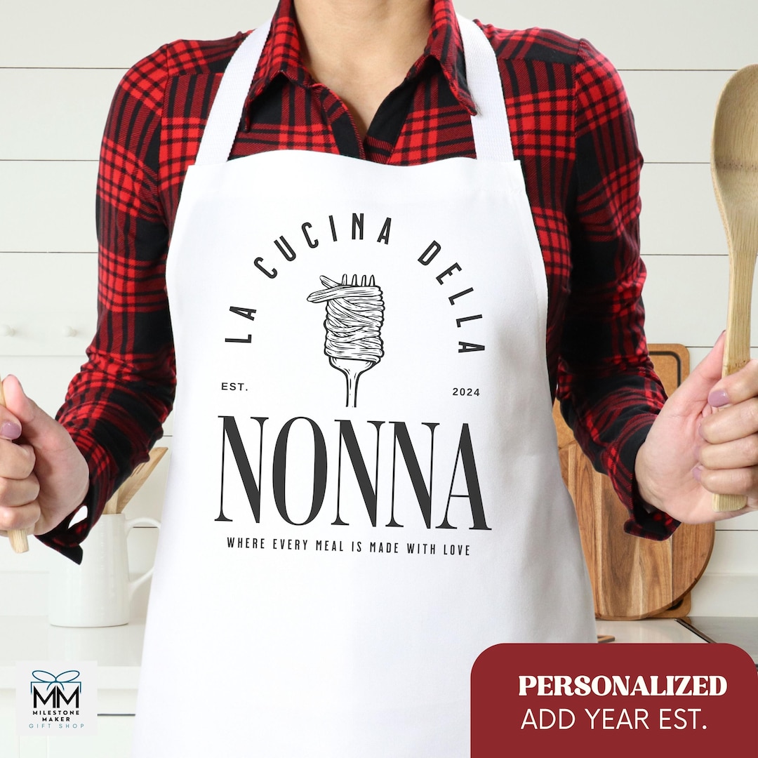 Nonna Christmas Gift From Grandkids, Personalized Nonna Apron, New Nonna Keepsake, Italian ...