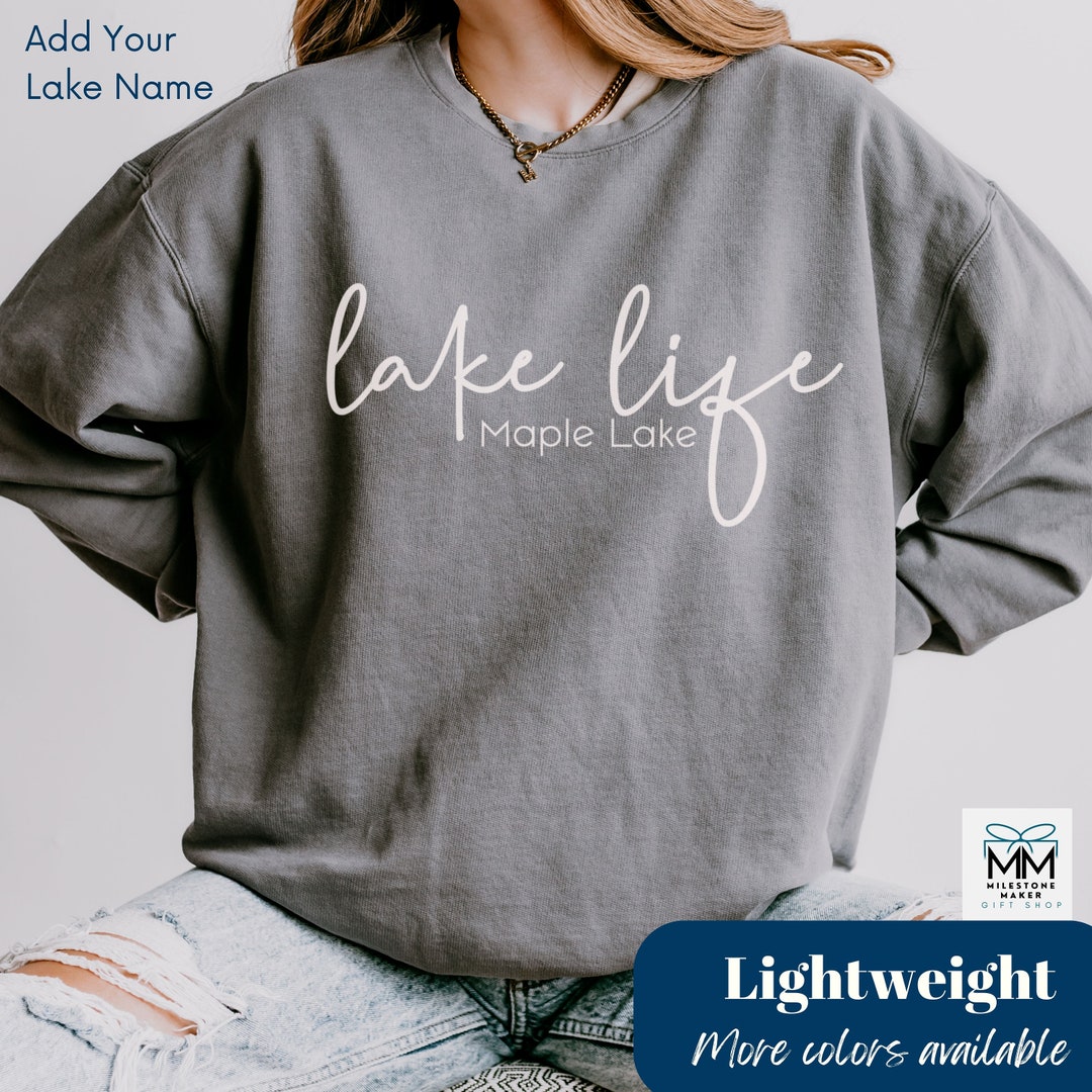 Custom Lake Life Sweatshirt, Lake House Comfort Colors Lightweight ...
