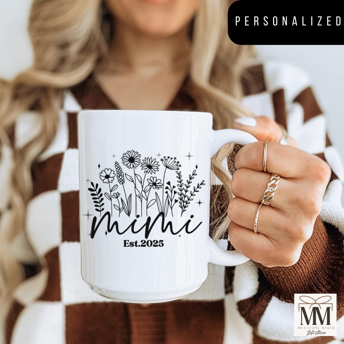 Wildflowers Mimi Mug, Mimi Est. 2025 Cup, Custom Gift for Mimi, New ...