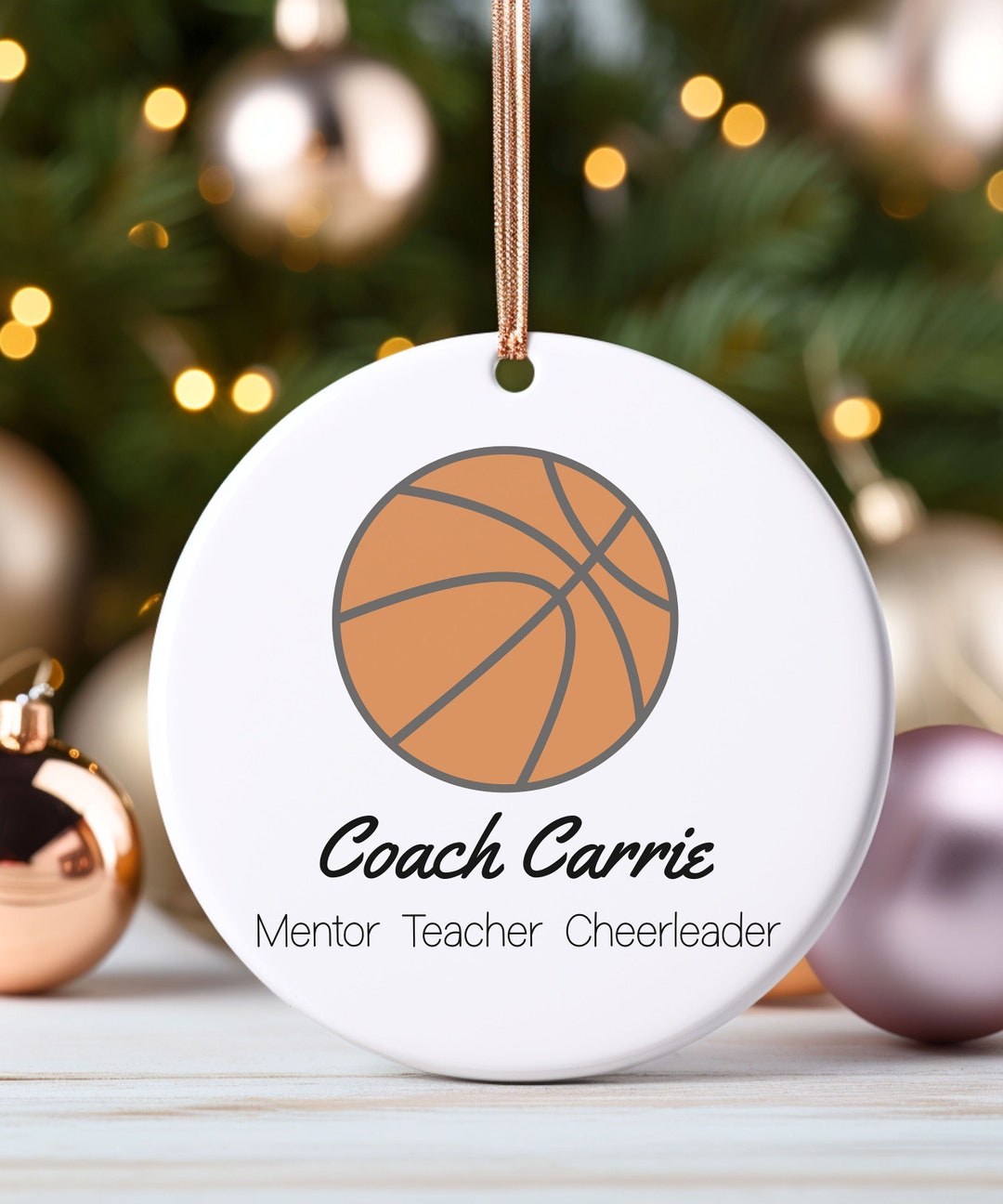 Personalized Basketball Coach Christmas Ornament, Thank-you Gift for ...