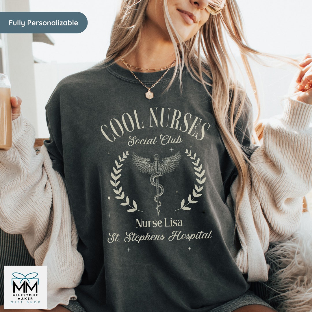 Personalized Cool Nurses Social Club Comfort Colors Shirt, Custom RN ...