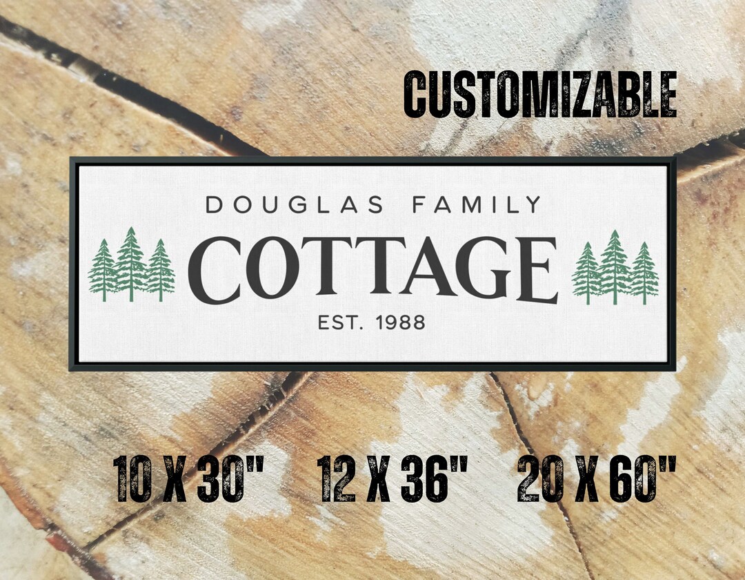 Customized Family Cottage Sign, Canvas Cottage Print, Cottage Decor ...