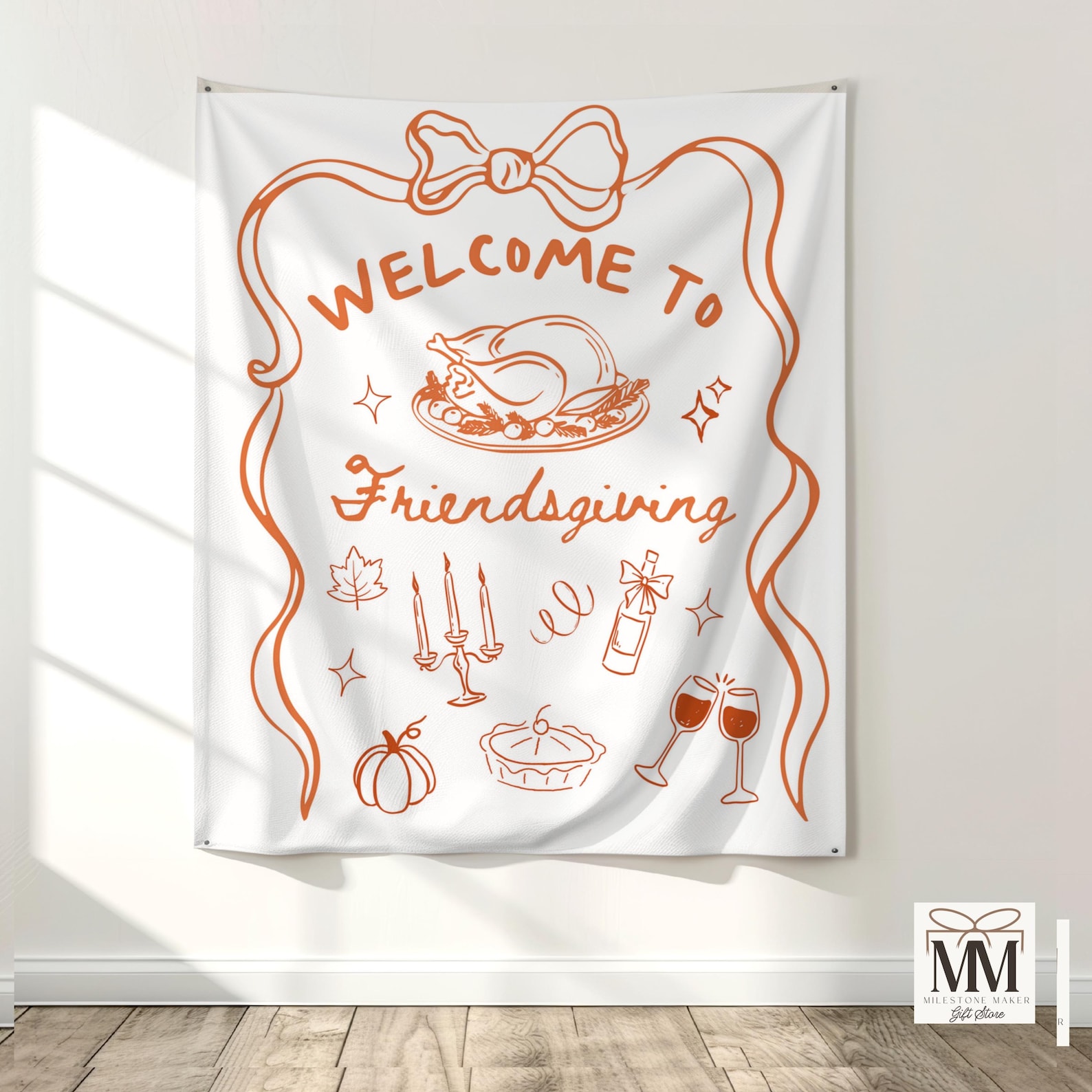 Custom Thanksgiving Party Banner, Friendsgiving Dinner Welcome Sign ...