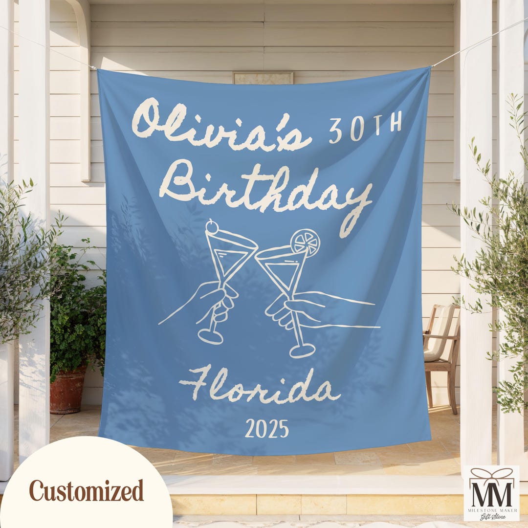 Custom Cocktail Birthday Welcome Sign, 30th Birthday Party Decor ...