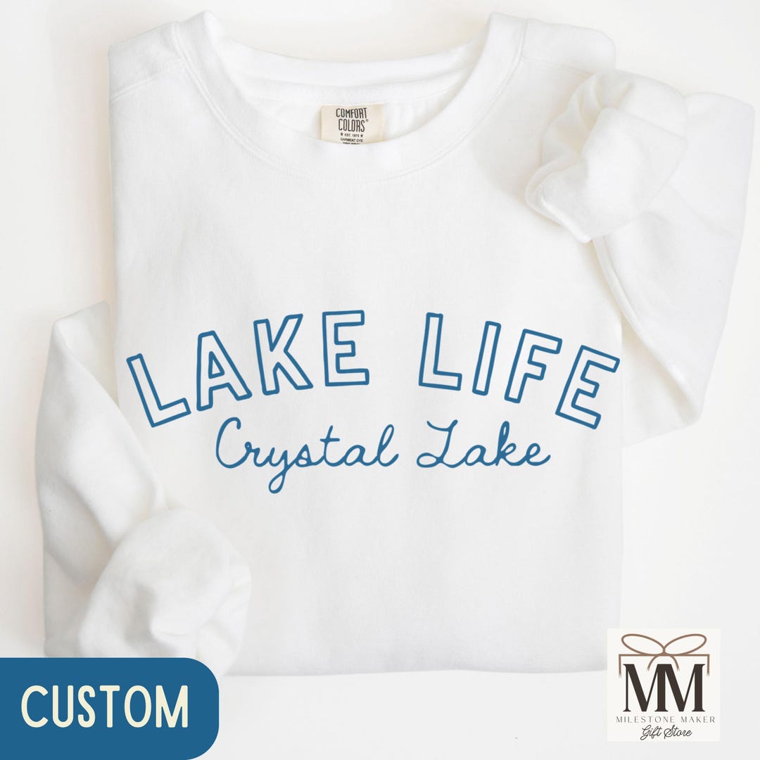 Custom Lake Life Comfort Colors Crewneck Sweatshirt, Personalized ...